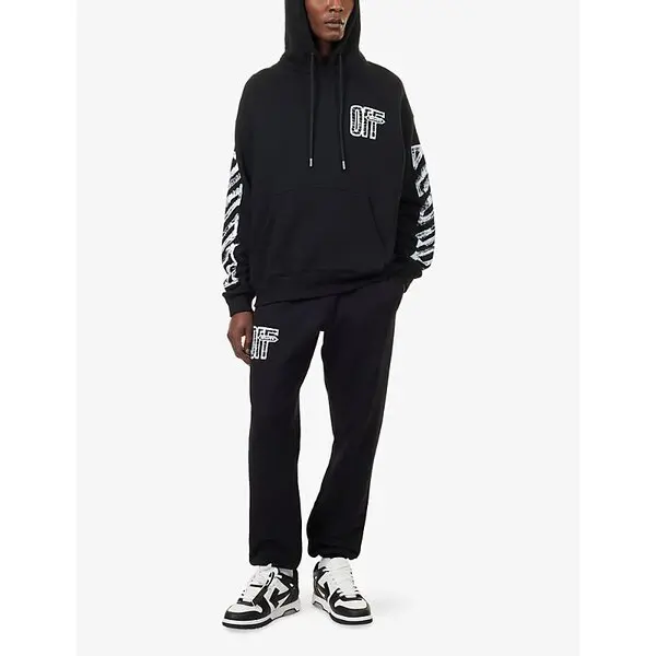 Off-White Motion-arrow Logo-print Cotton Jogging Bottoms