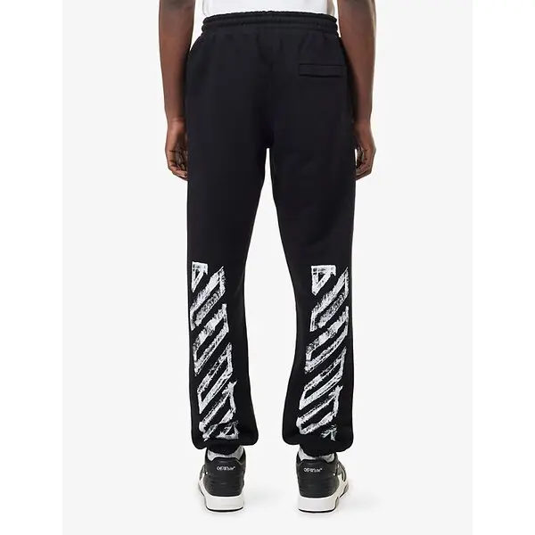 Off-White Motion-arrow Logo-print Cotton Jogging Bottoms