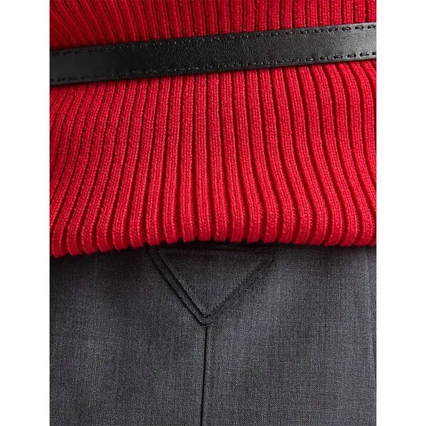 Prada Light Mohair And Chambray Midi Skirt