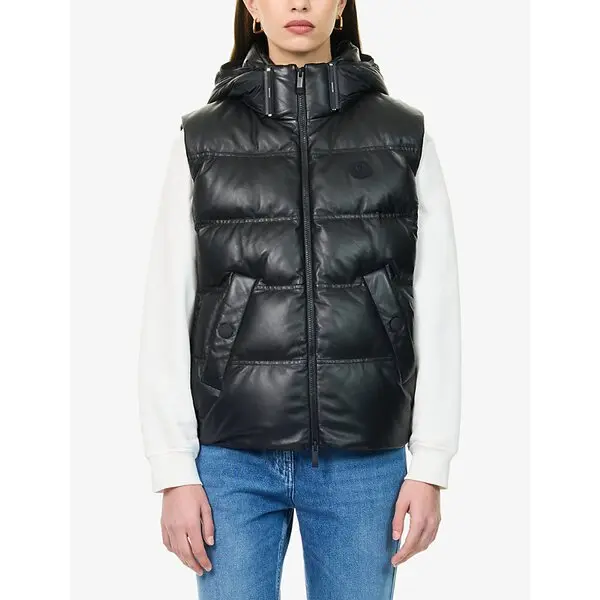 Moncler Hooded Leather Gilet