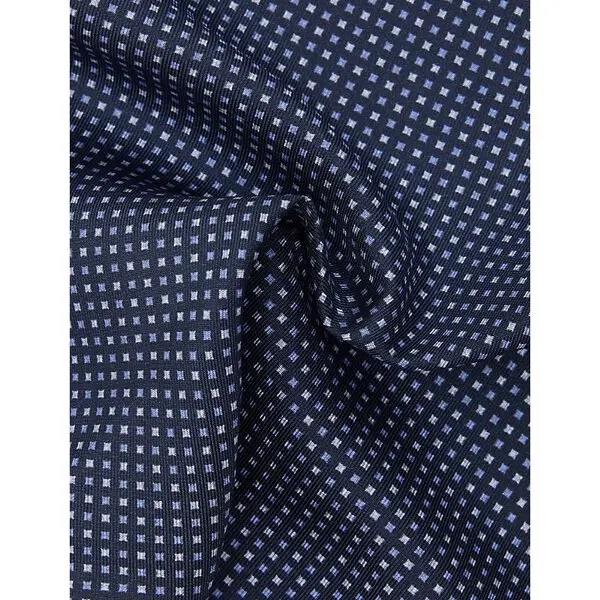 Corneliani Printed Silk Pocket Square - Navy