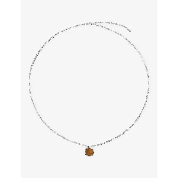 Monica Vinader Delphi Gemstone Sterling And Tiger's Eye Necklace