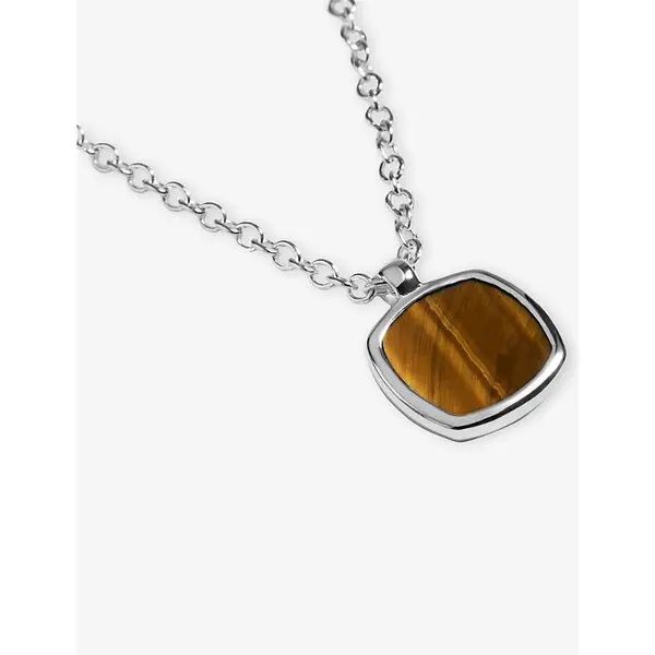 Monica Vinader Delphi Gemstone Sterling And Tiger's Eye Necklace