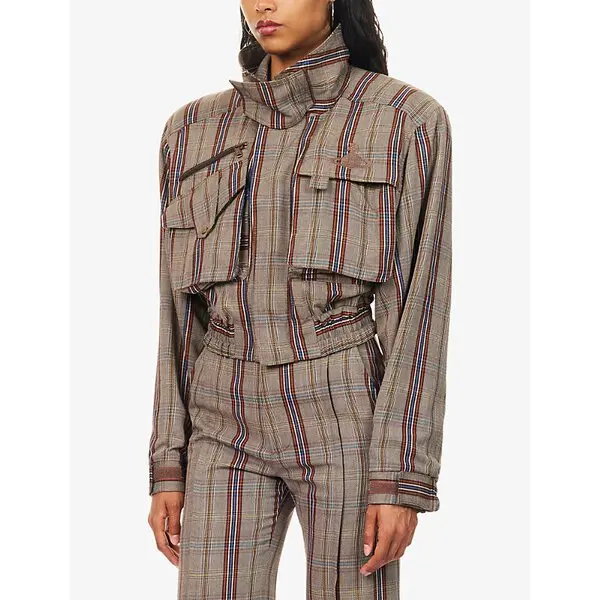 VIVIENNE WESTWOOD Memphis Cropped Woven Bomber Jacket