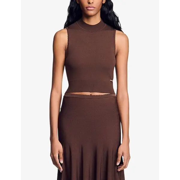 Sandro Sleeveless Cropped Jumper