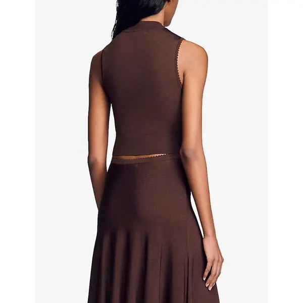 Sandro Sleeveless Cropped Jumper