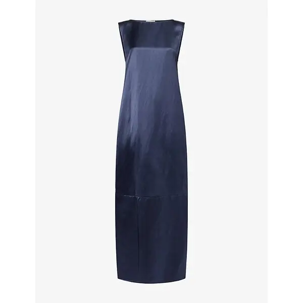 RUOHAN Satin High-neck Maxi Dress