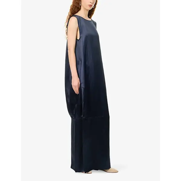 RUOHAN Satin High-neck Maxi Dress