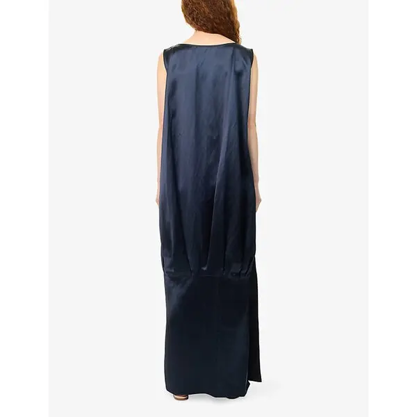 RUOHAN Satin High-neck Maxi Dress