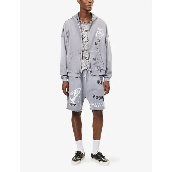 PALY HOLLYWOOD Carrying Message Cotton-blend Sweat Shorts
