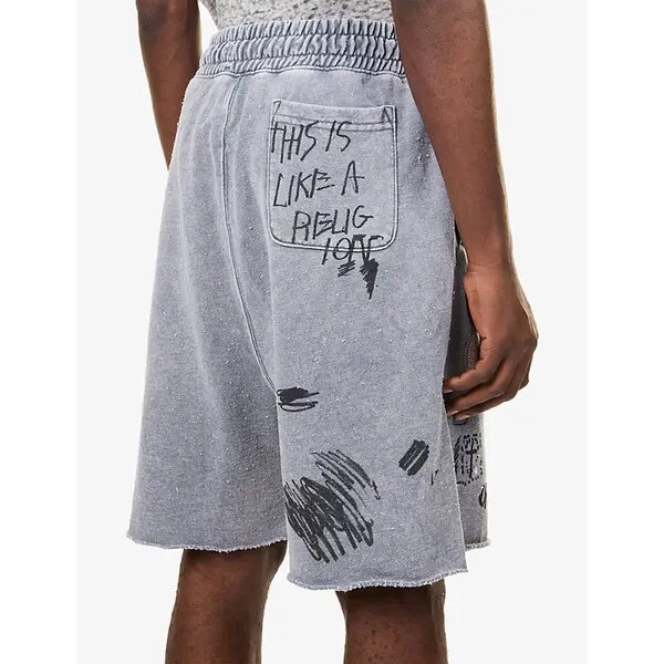 PALY HOLLYWOOD Carrying Message Cotton-blend Sweat Shorts