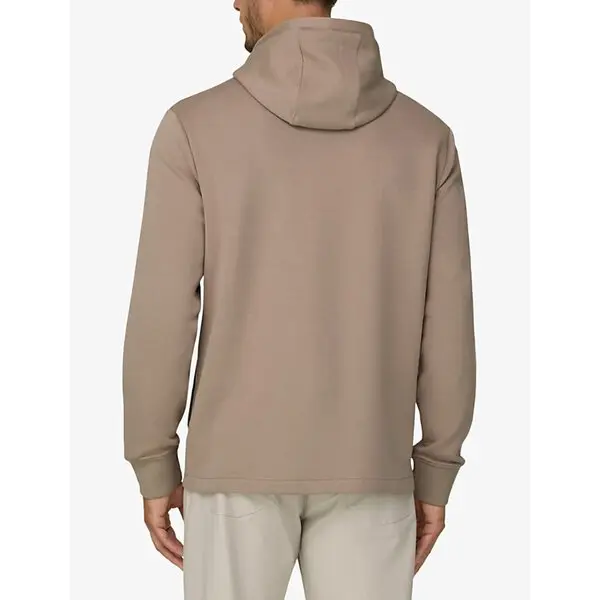 Boggi Milano Hooded Zip-up Stretch Cotton-blend Sweatshirt