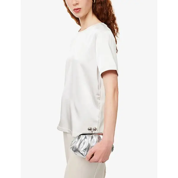 Max Mara Pasticcino Metallic Leather Handbag