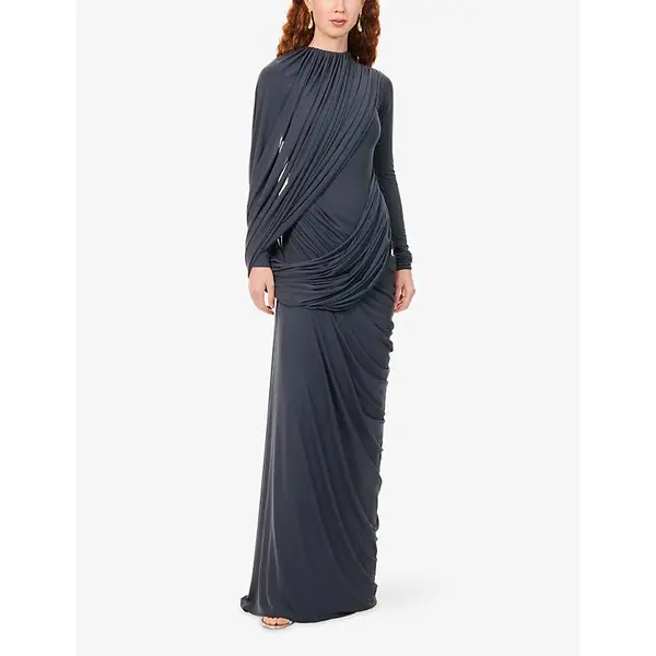 DEME The Suzie Draped Stretch-woven Maxi Dress