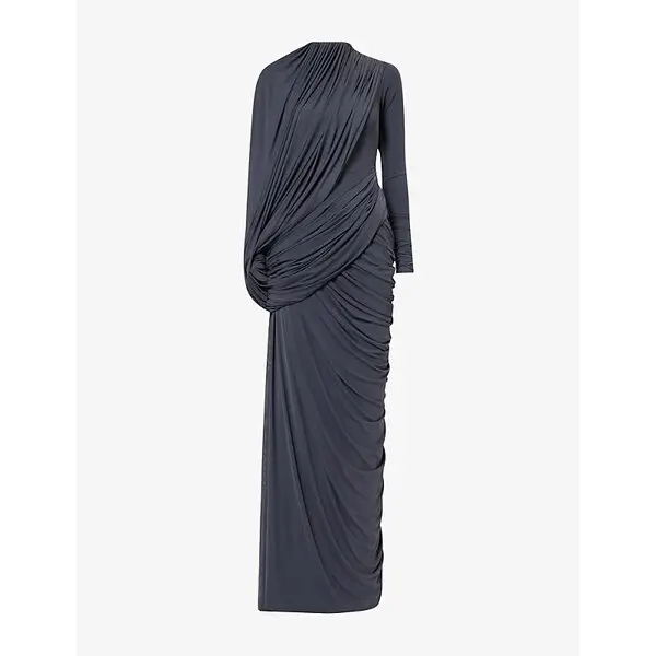DEME Draped Stretch-woven Maxi Dress - Dark Ash Grey