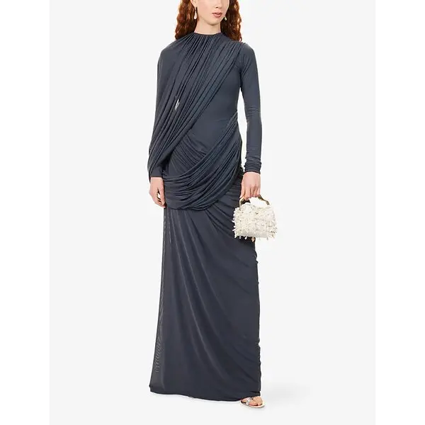 DEME Draped Stretch-woven Maxi Dress