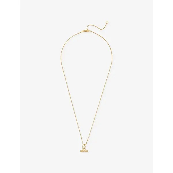 RACHEL JACKSON Mini Twisted T-bar Sterling Silver Necklace - Gold