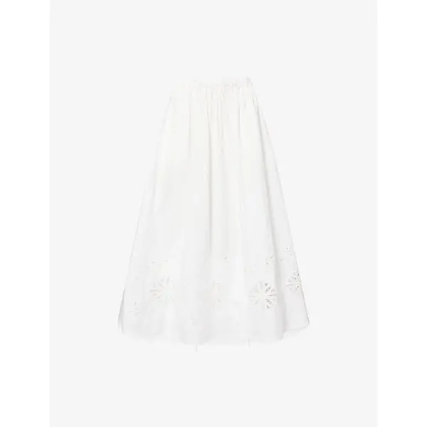 Jenni Kayne Embroidered Cotton Midi Skirt