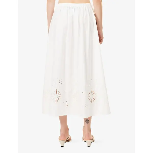 Jenni Kayne Embroidered Cotton Midi Skirt