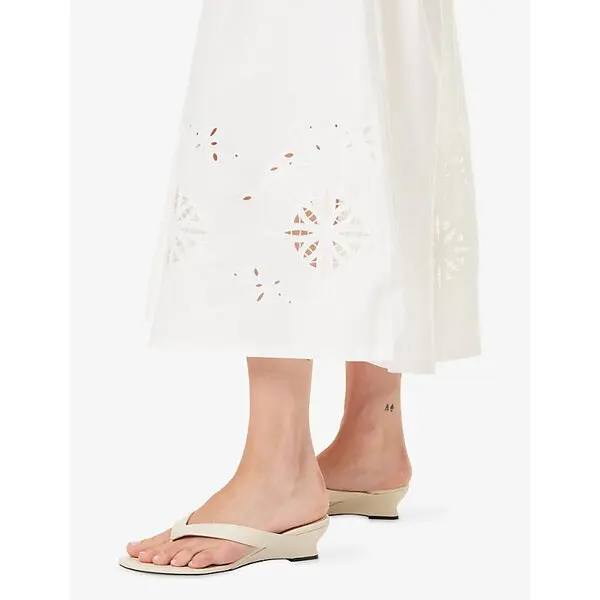 Jenni Kayne Embroidered Cotton Midi Skirt