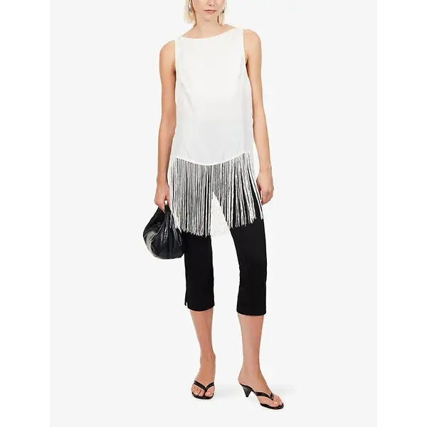 Dissh Fiora Fringed Woven Top