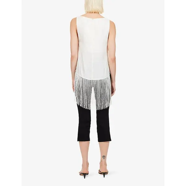 Dissh Fiora Fringed Woven Top