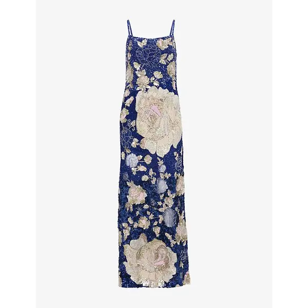 LA FUORI Sequined Maxi Dress