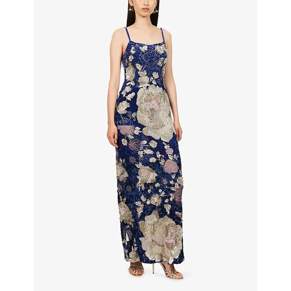 LA FUORI Sequined Maxi Dress