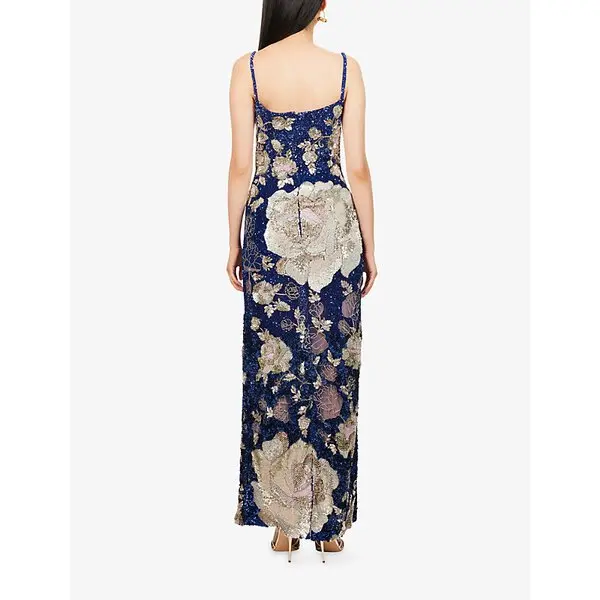 LA FUORI Sequined Maxi Dress
