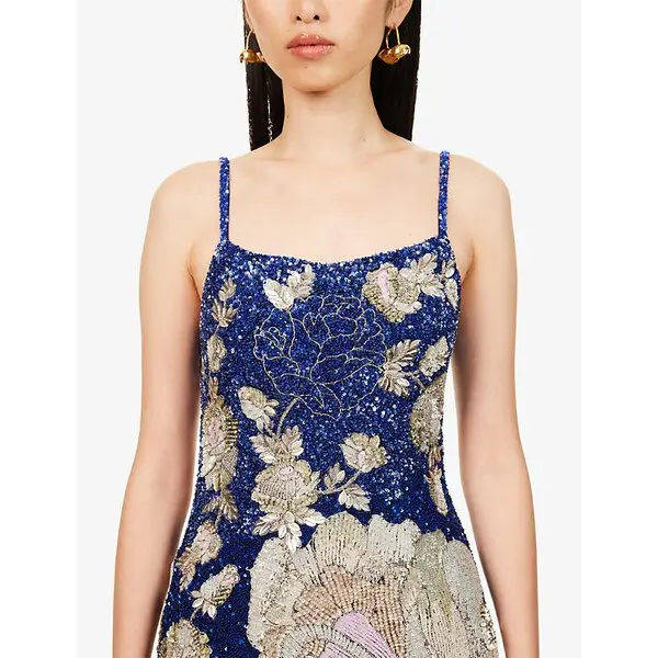 LA FUORI Sequined Maxi Dress