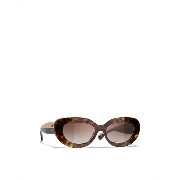 Chanel Oval-frame Acetate Sunglasses