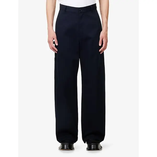 Loewe Anagram Embroidered Cotton Twill Trousers