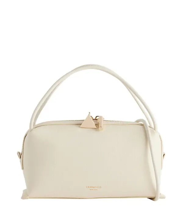 VERAFIED Café Mini Leather Shoulder Bag - Ivory