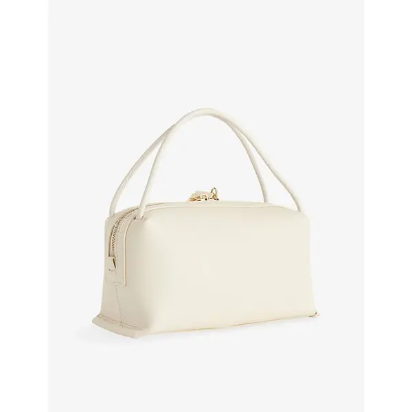 VERAFIED Café Mini Leather Shoulder Bag - Ivory