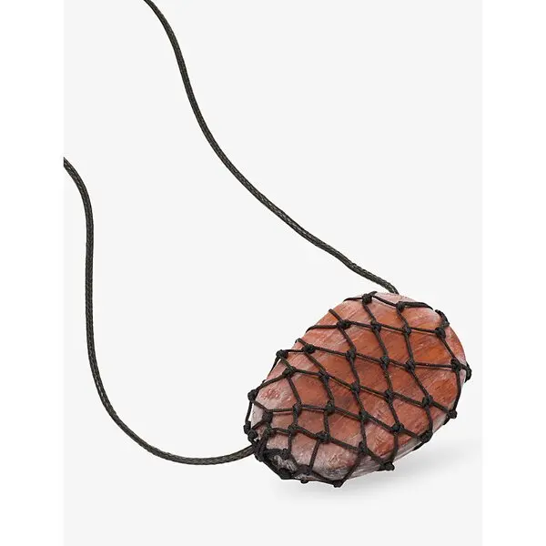HEAVEN MAYHEM Julia Net Wood Pendant Necklace - Brown/black