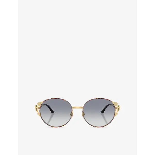 Versace Round Frame Metal Sunglasses