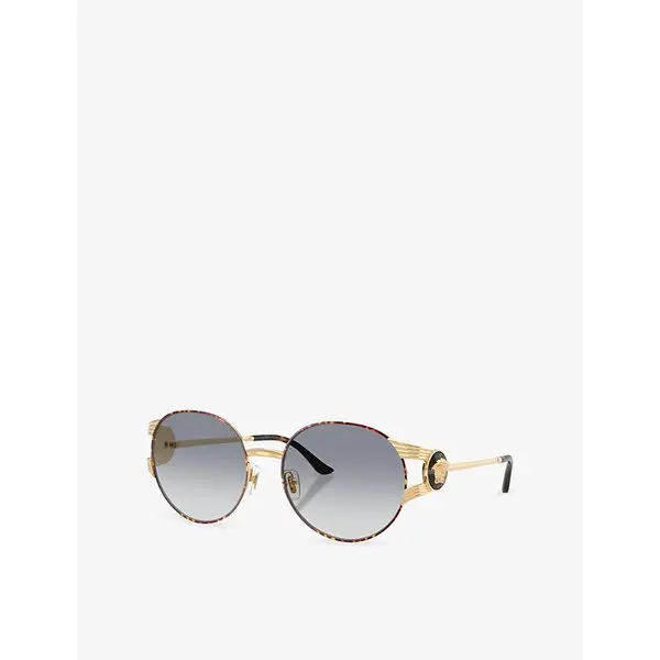 Versace Round Frame Metal Sunglasses