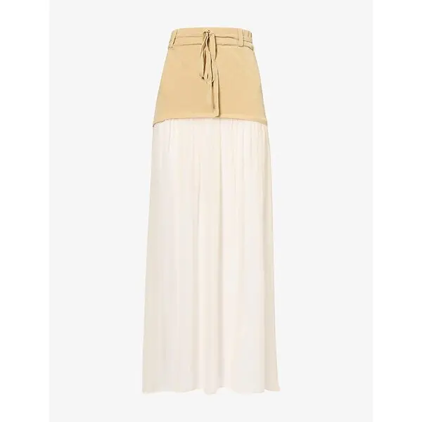 AYA MUSE Asha Sheer-panel Cotton Maxi Skirt