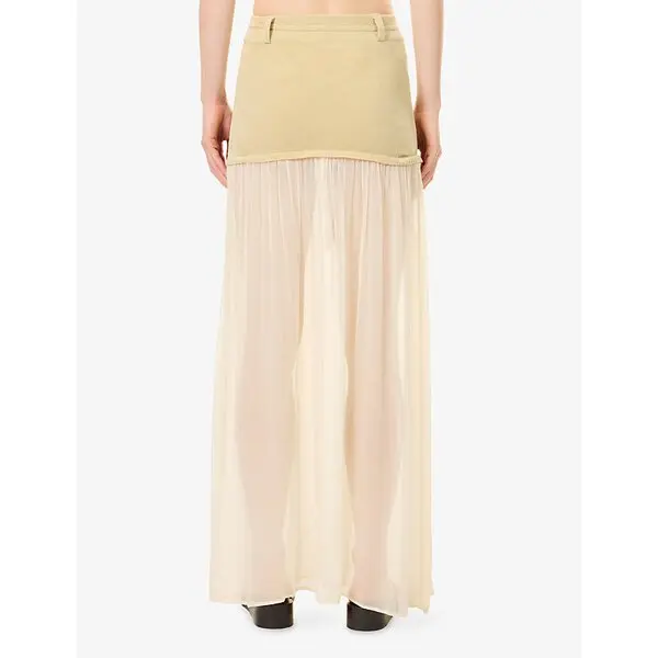 AYA MUSE Asha Sheer-panel Cotton Maxi Skirt