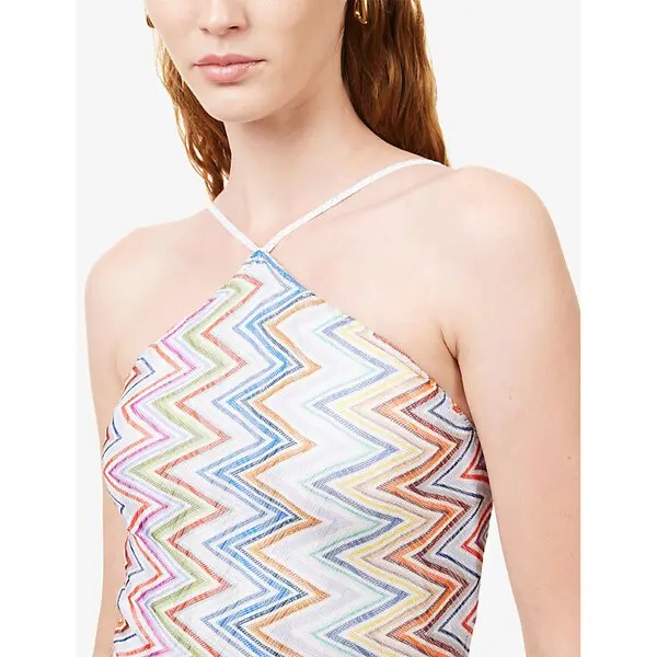Missoni Zigzag Pattern Halterneck One Piece