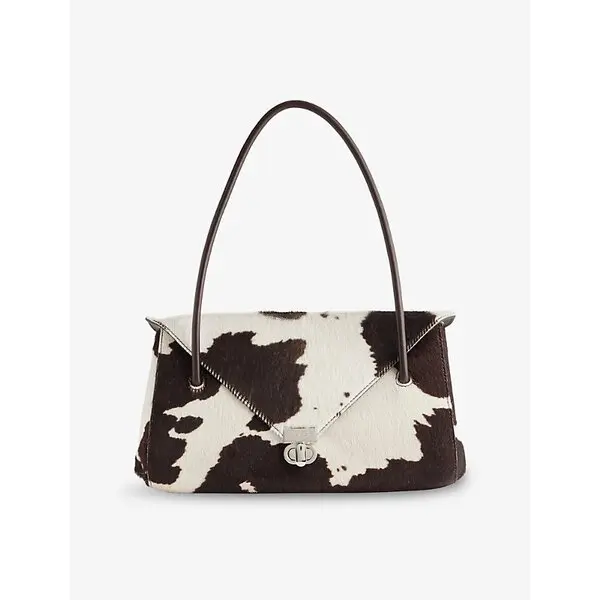 Marni Cow-print Pony Hair-leather Shoulder Bag - Brown