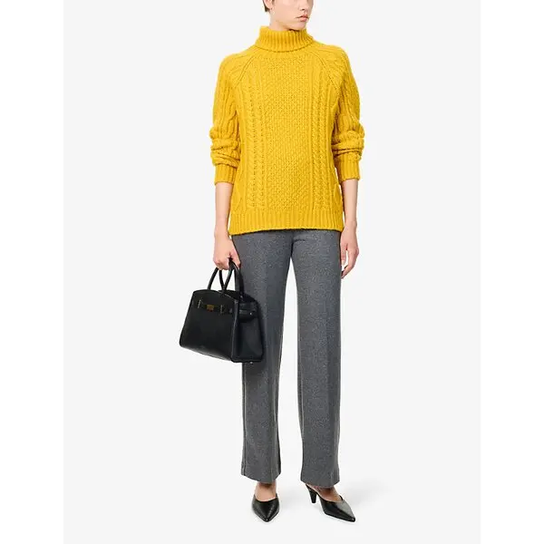 Max Mara Aran-knit Relaxed-fit Wool-blend Jumper