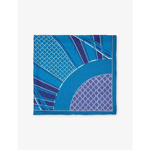 ARTFEENA Abstract-pattern Square Silk Scarf 95cm X 95cm