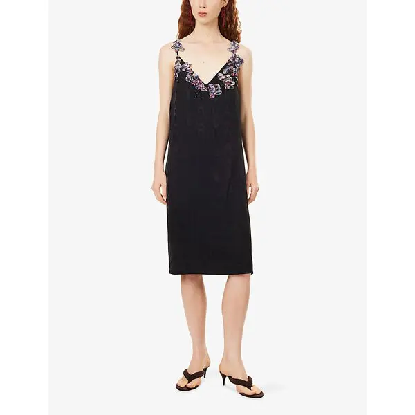 Dries Van Noten Denya Embellished Slip Mini Dress
