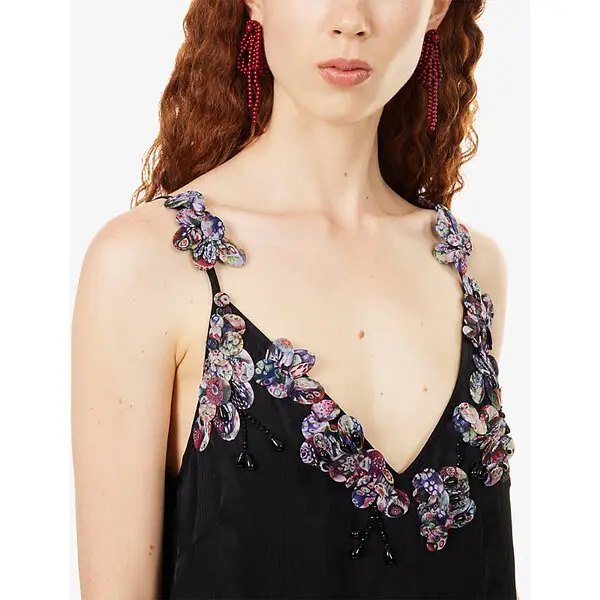 Dries Van Noten Denya Embellished Slip Mini Dress