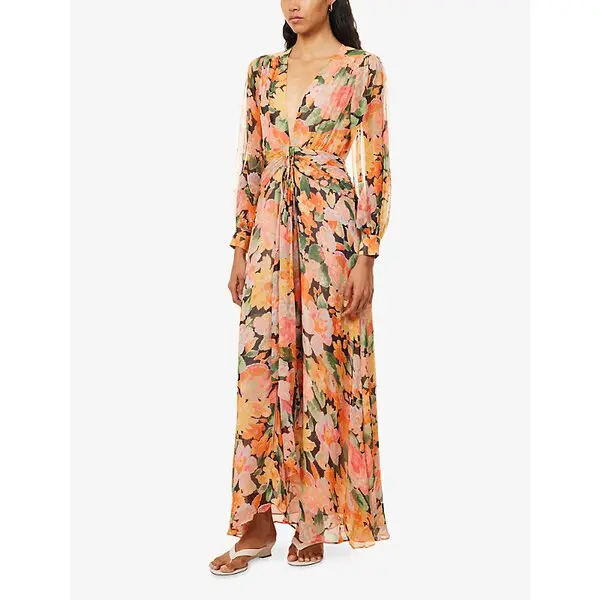 Rixo Meera Printed Woven Maxi Dress