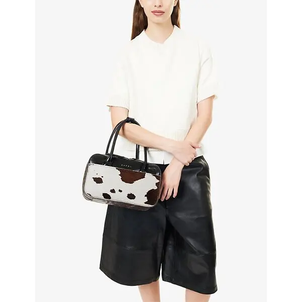 Marni Boxyne Leather Top-handle Bag