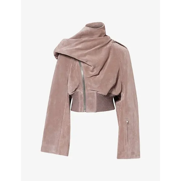 Rick Owens Asymmetrical Leather Bomber Jacket