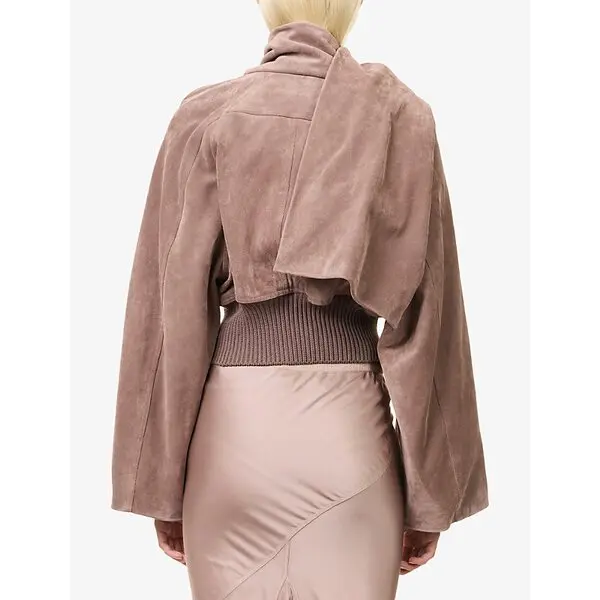 Rick Owens Asymmetrical Leather Bomber Jacket