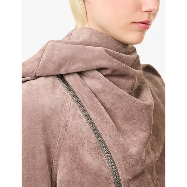 Rick Owens Asymmetrical Leather Bomber Jacket
